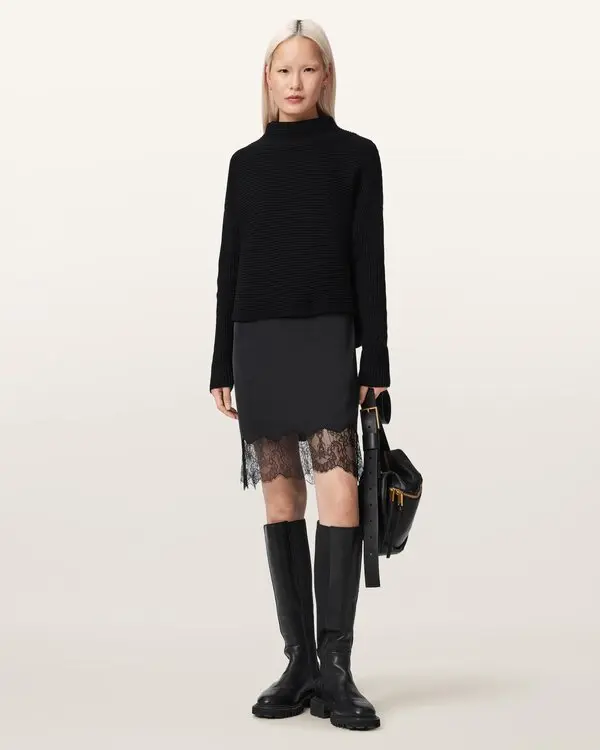 ALLSAINTS Eloise 2-in-1 Sweater Dress - Black