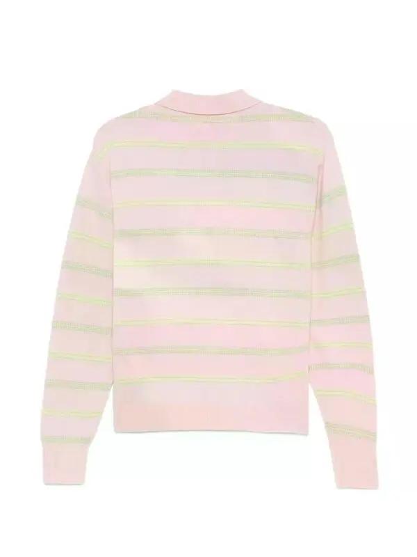 Guest In Residence Collegiate Striped Collared Polo Shirt