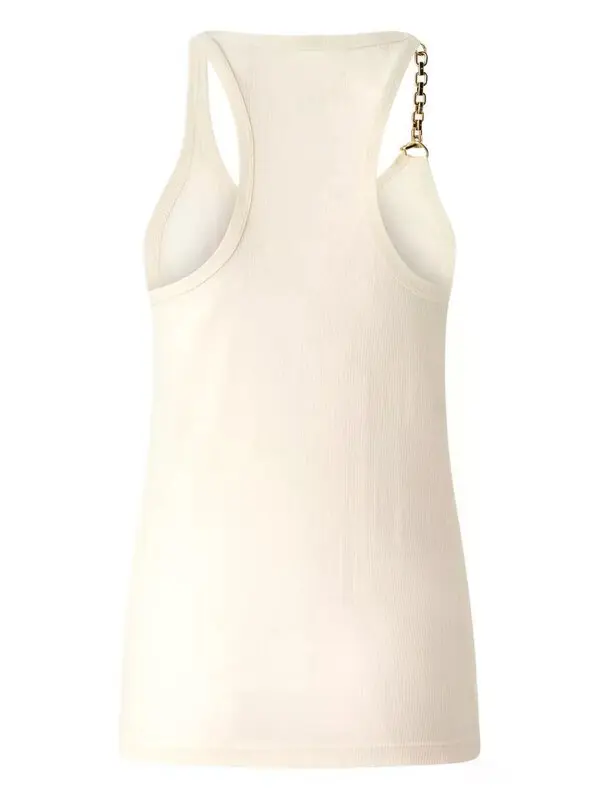 Pinko Chain-strap Ribbed Tank Top - Neutrals