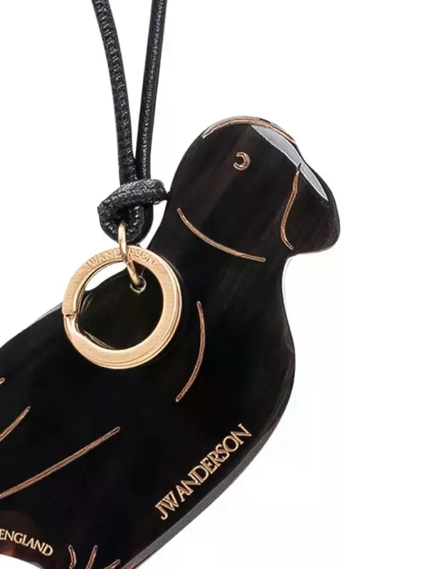 JW Anderson Puffin Leather Charm - Black