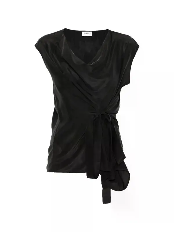 P.a.r.o.s.h Saxon Tie Detail Blouse - Black