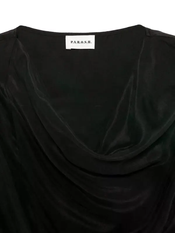 P.a.r.o.s.h Saxon Tie Detail Blouse - Black