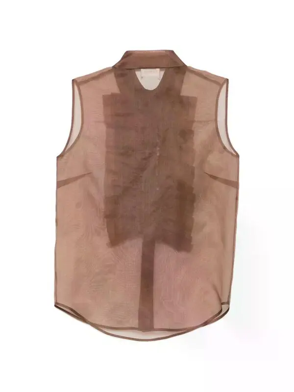P.a.r.o.s.h Shake Ruffled Sleeveless Blouse - Brown