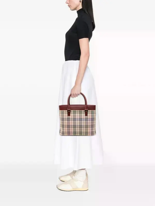 Burberry House Check Canvas Tote Bag - Brown