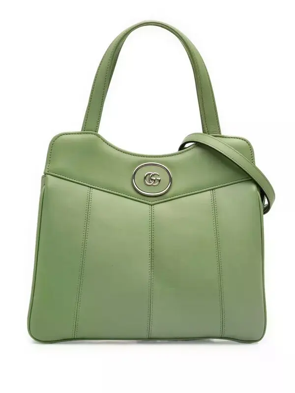 Gucci Petite Gg Leather Tote Satchel - Green