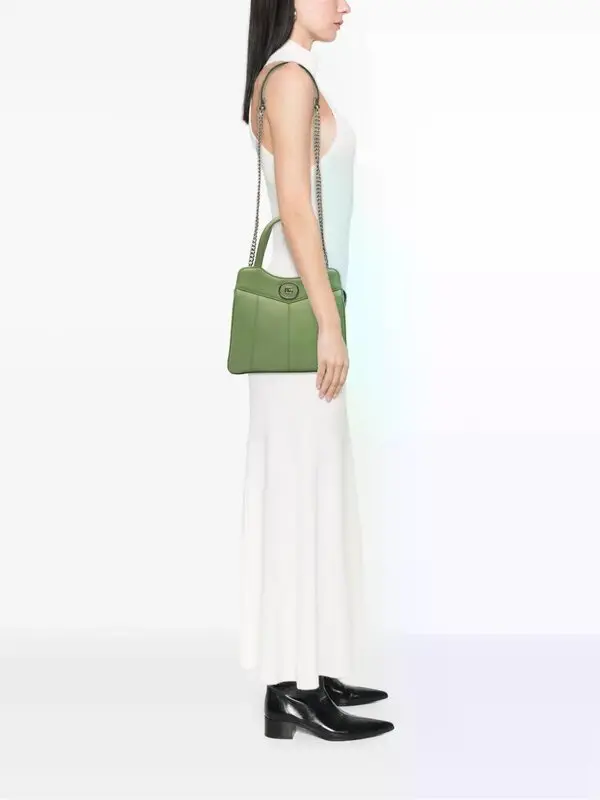 Gucci Petite Gg Leather Tote Satchel - Green