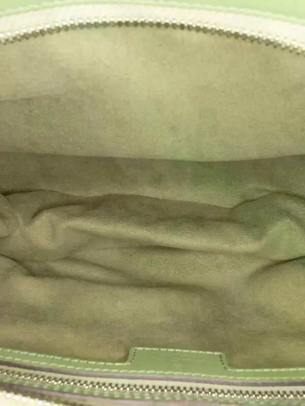 Gucci Petite Gg Leather Tote Satchel - Green
