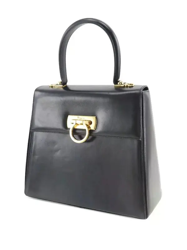 FERRAGAMO 2000-2020 Leather Gancini Iconic Top Handle Bag