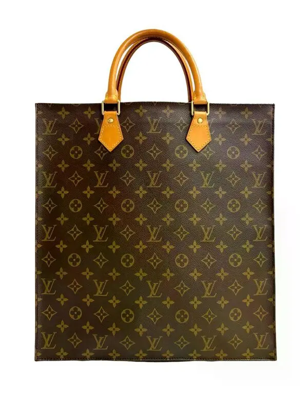 LOUIS VUITTON 2001 Monogram Sac Plat Tote - Brown