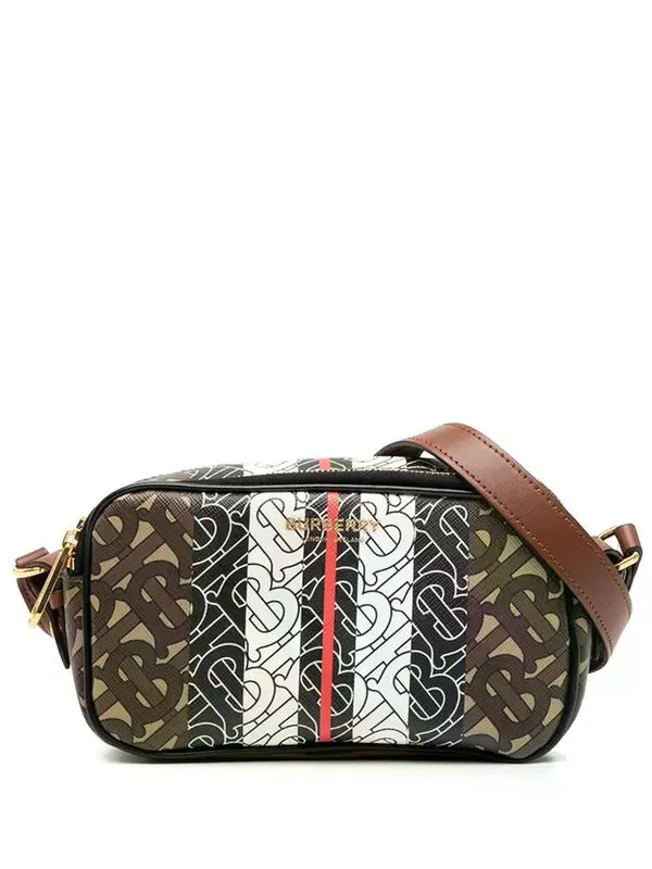 Burberry Tb Monogram E-canvas Stripe Camera Crossbody Bag