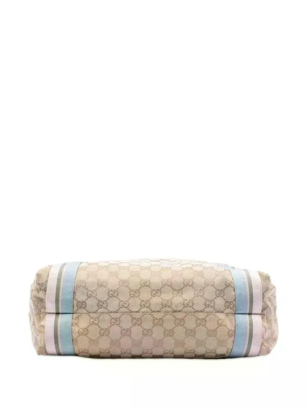 Gucci Gg Canvas Web Tote Bag - Brown