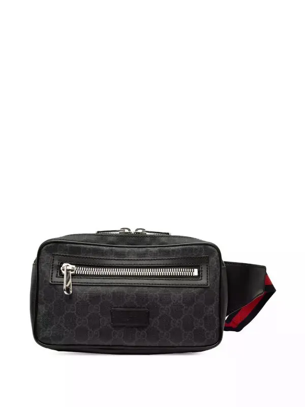 Gucci Gg Supreme Web Belt Bag - Black