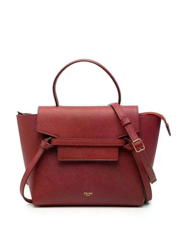 Celine 2019 Nano Grained Calfskin Belt Bag Satchel - Red