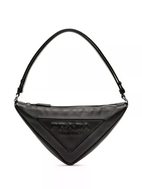 Prada 2013-2026 Grace Lux Triangle Satchel - Black