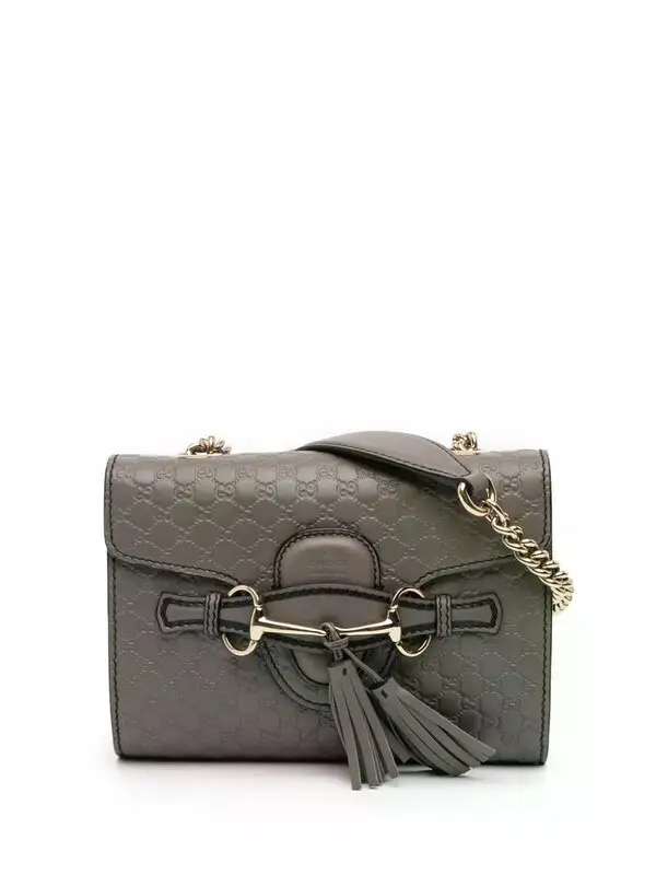 Gucci Mini Micro Guccissima Emily Crossbody Bag - Grey
