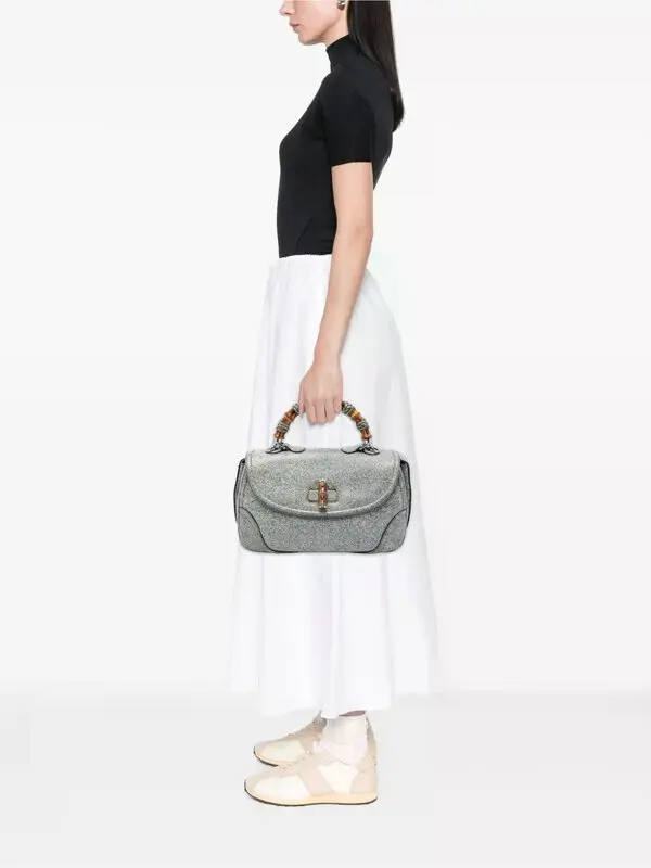 Gucci Large Leather Bamboo Top Handle Satchel