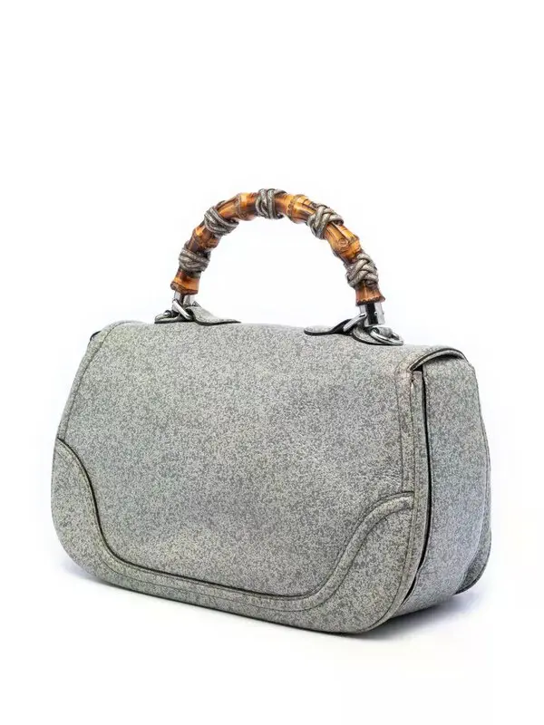 Gucci Large Leather Bamboo Top Handle Satchel