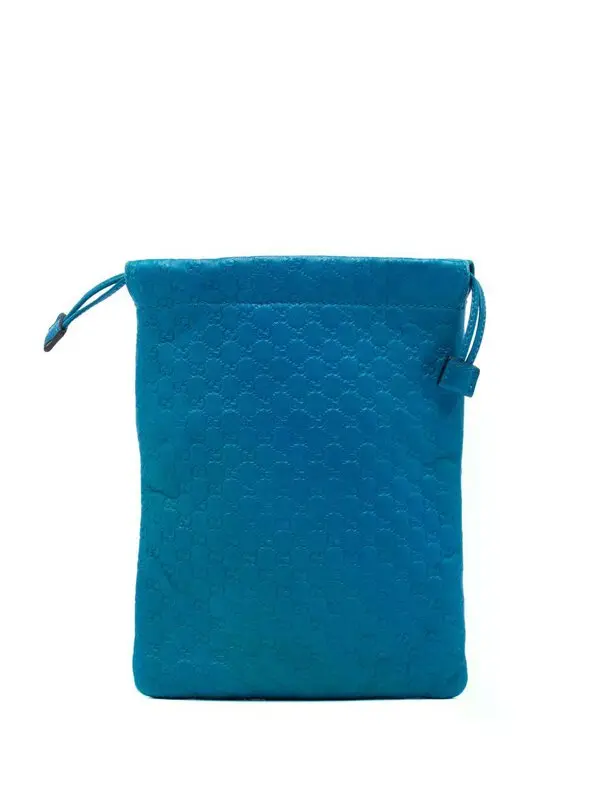 Gucci 2000-2015 Microguccissima Drawstring Pouch - Blue