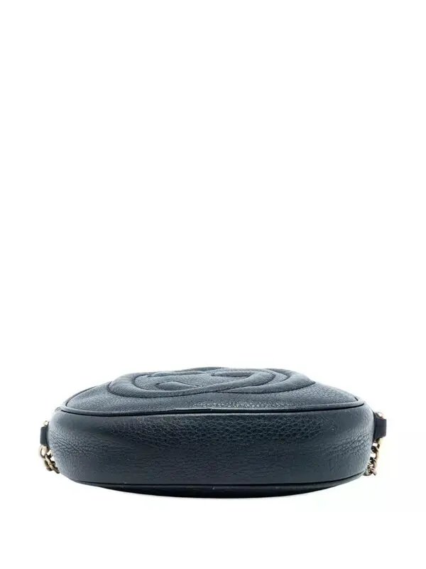 Gucci Mini Pebbled Calfskin Soho Chain Crossbody Bag - Blue