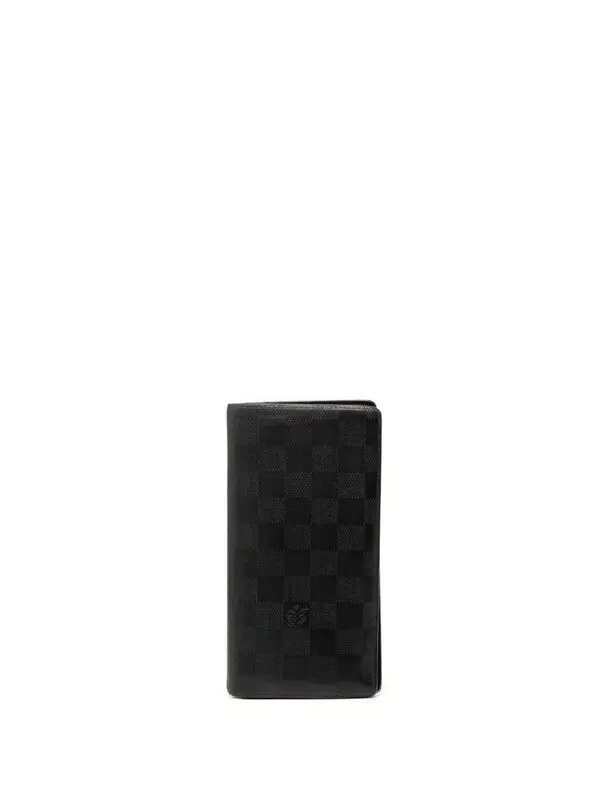 LOUIS VUITTON 2000-2025 Damier Infini Portefeuille Brazza Long Wallets - Black
