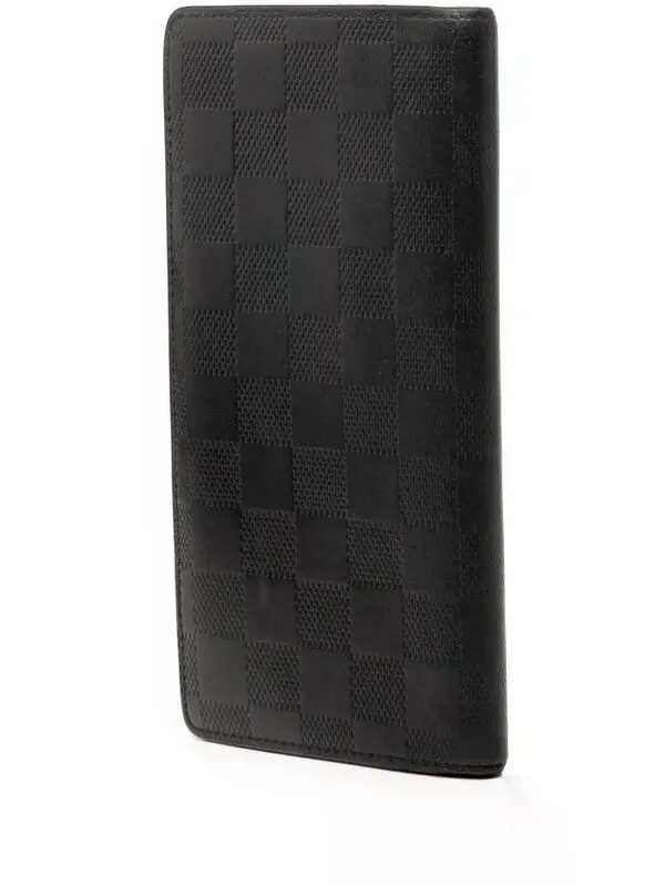 LOUIS VUITTON 2000-2025 Damier Infini Portefeuille Brazza Long Wallets - Black
