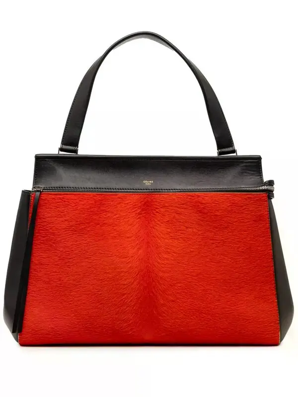 Celine 2012 Medium Bicolor Leather And Pony Hair Edge Handbag