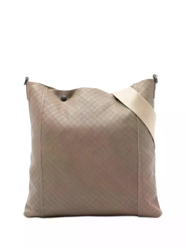 Bottega Veneta 2012-2026 Leather Intrecciomirage Crossbody Bag - Brown