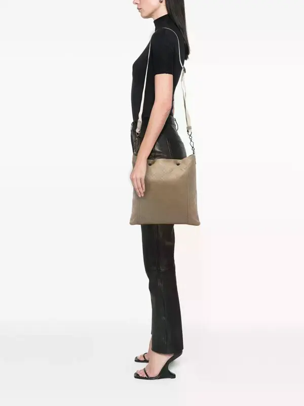 Bottega Veneta 2012-2026 Leather Intrecciomirage Crossbody Bag - Brown