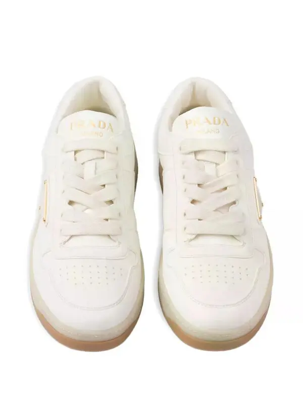 Prada Downtown Nappa Leather Sneakers - Neutrals