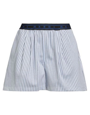 Marni Striped High-waisted Jersey Shorts - Sky Blue