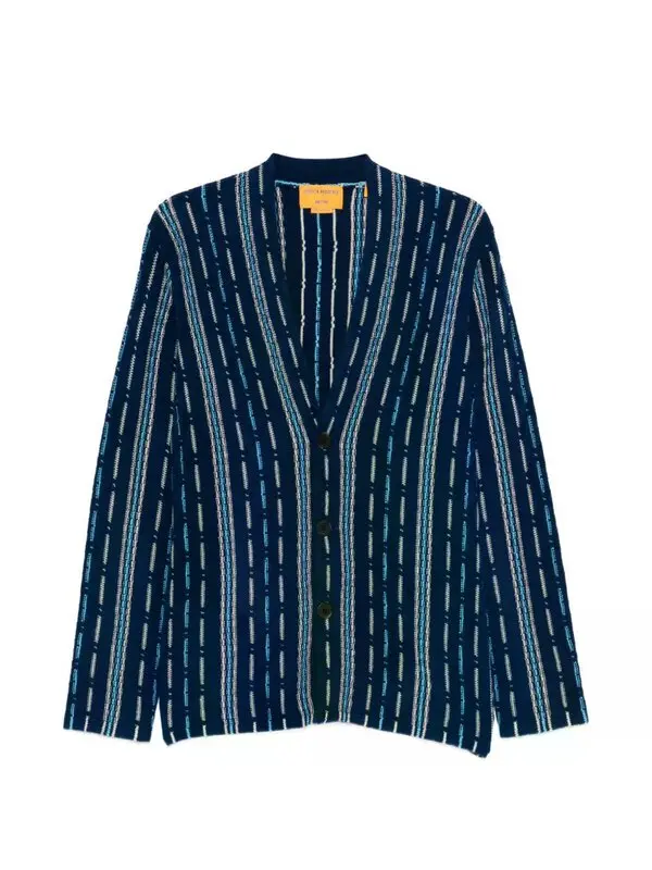 Guest In Residence Striped V-neck Cardigan