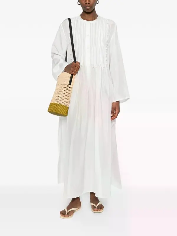P.a.r.o.s.h Sadio Beaded Midi Dress - White