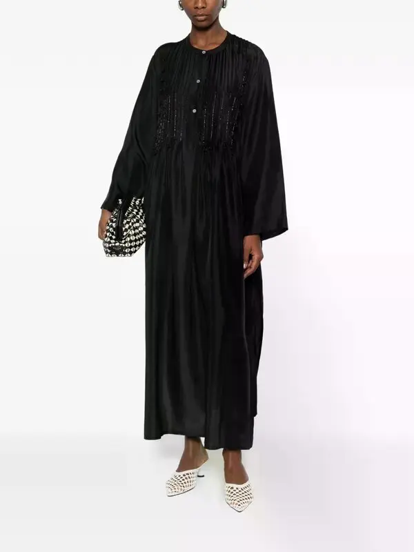 P.a.r.o.s.h Sadio Bead-embellished Midi Dress - Black