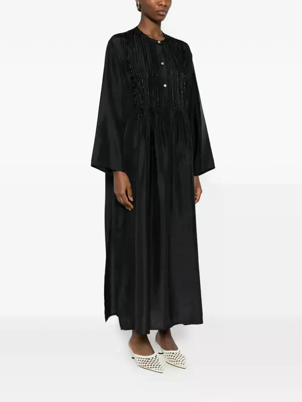 P.a.r.o.s.h Sadio Bead-embellished Midi Dress - Black