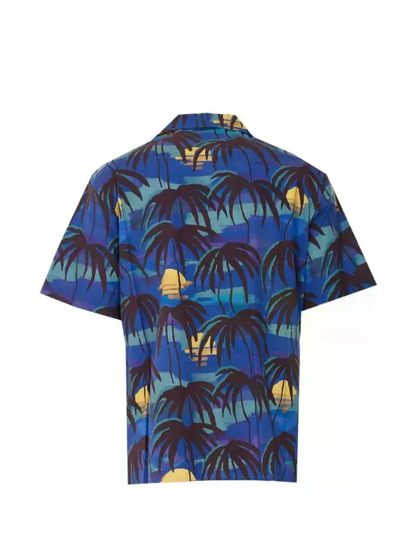 Drole De Monsieur Palm-tree Short-sleeve Shirt - Blue
