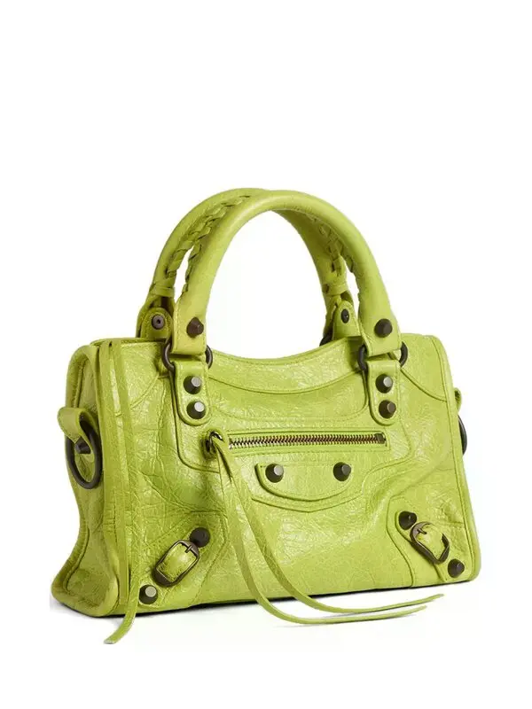 Balenciaga Le City Leather Cross Body Bag - Green