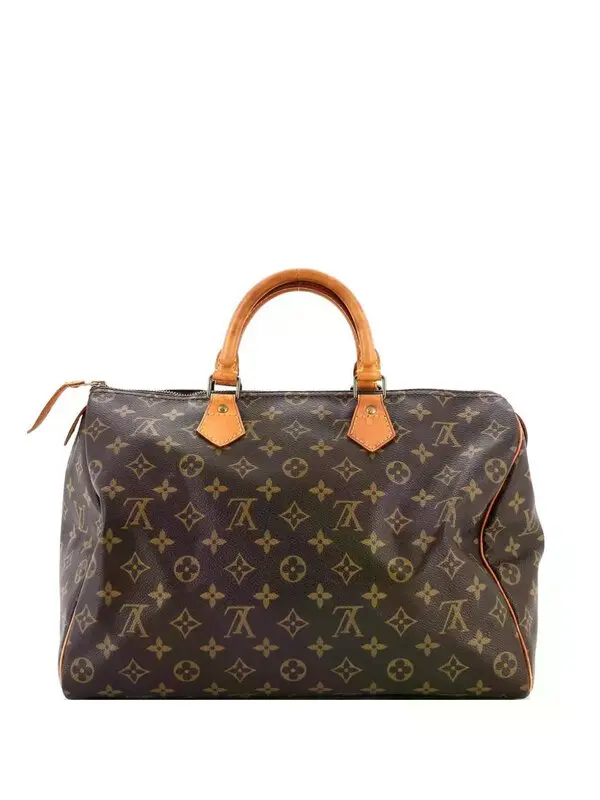 LOUIS VUITTON Speedy Handbag Monogram Canvas 35 Satchel - Brown