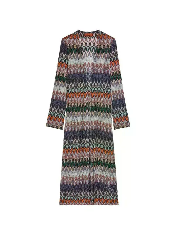 Missoni Chevron Fine-knit Coat - Blue