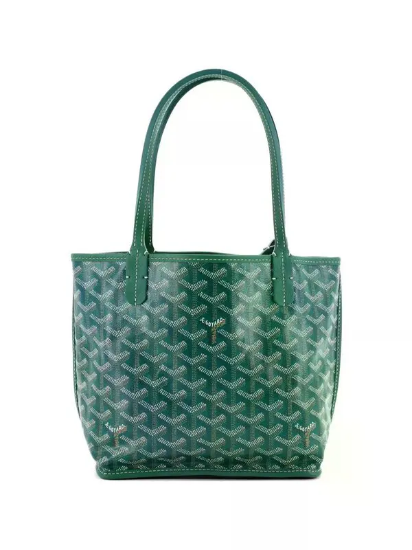 Goyard Anjou Reversible Tote Coated Canvas Mini Satchel - Green