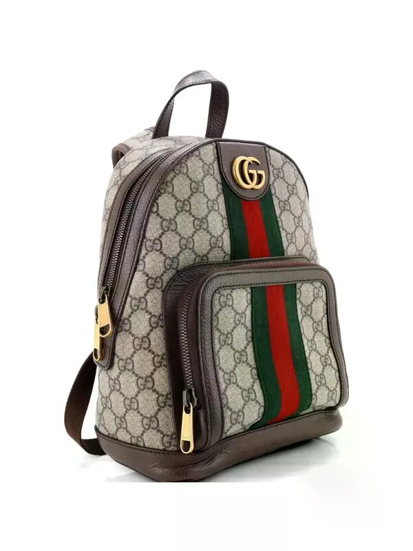 Gucci Ophidia Gg Coated Canvas And Leather Small Backpack - Brown