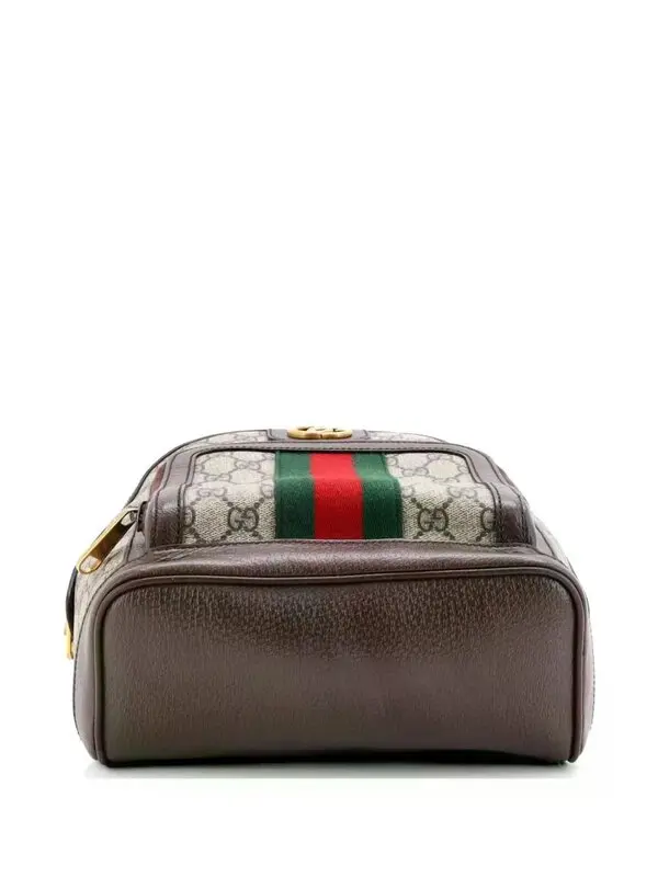 Gucci Ophidia Gg Coated Canvas And Leather Small Backpack - Brown