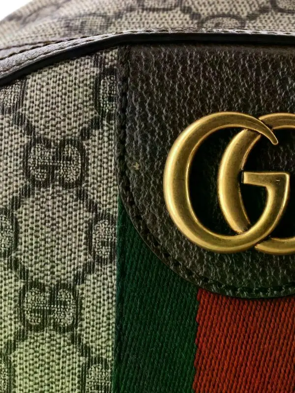 Gucci Ophidia Gg Coated Canvas And Leather Small Backpack - Brown