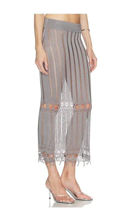 LOVERS AND FRIENDS Francie Metallic Knit Maxi Skirt