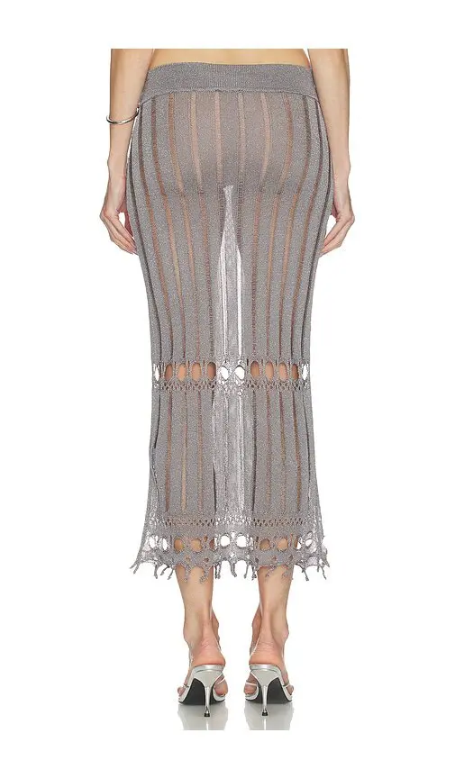 LOVERS AND FRIENDS Francie Metallic Knit Maxi Skirt