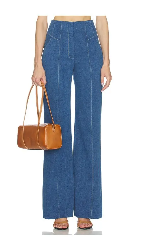 Veronica Beard Frenkle Stretch Chambray Trousers