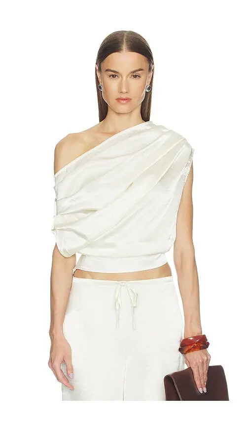 SNDYS. Dove One-shoulder Top