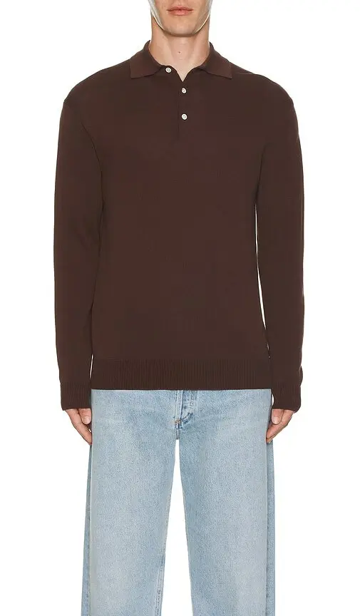 BEAMS Knit Polo - Brown
