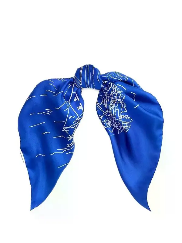 Ralph Lauren Landscape-print Scarf - Blue
