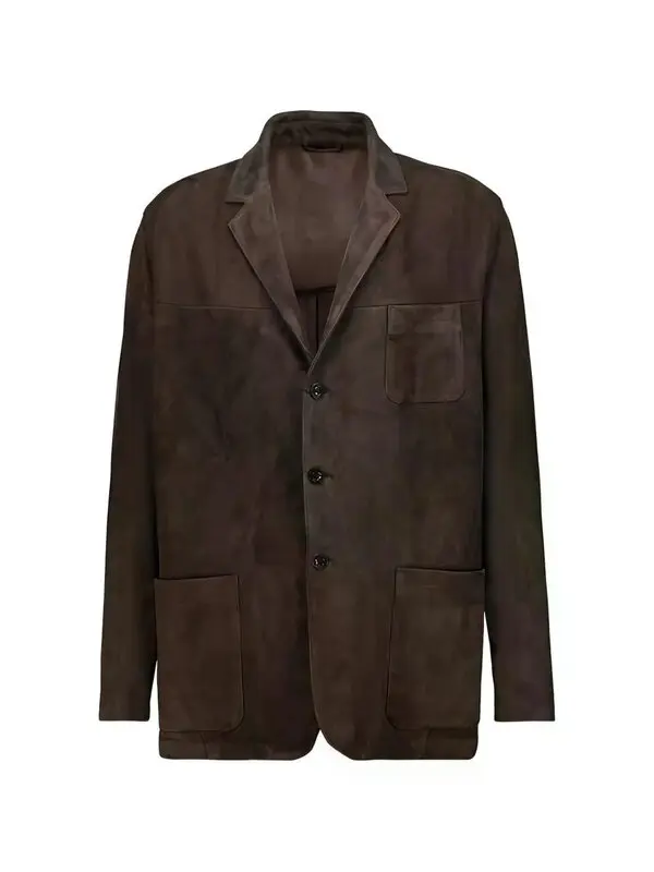 Boglioli Buttoned Leather Jacket - Brown