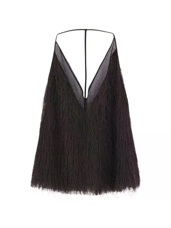 ALYSI Fringed V-neck Top